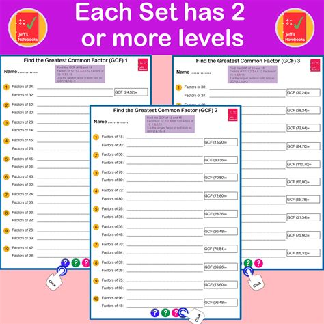 Greatest Common Factor And Lowest Common Multiple Teaching Resources