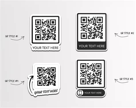 Custom QR Code QR Code Stickers Custom Sticker Personalized Etsy