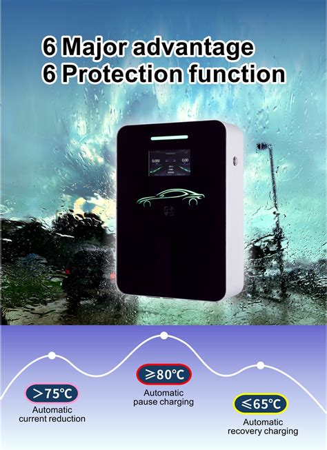 Kw Wall Mounted EV Charger With Type Plug For Home And Commercial Use Wall Mounted EV