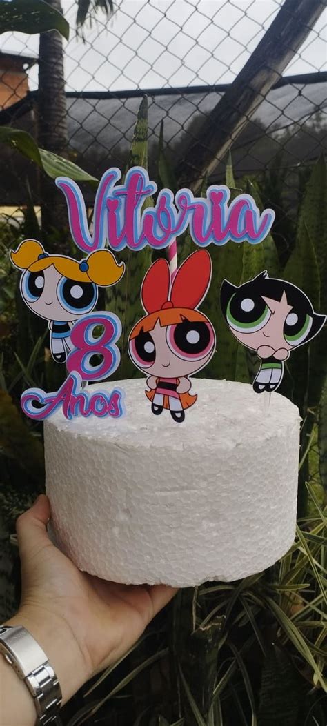 Topo De Bolo Super Poderosas Docinho Lindinha Elo7