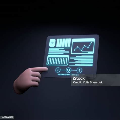 Tangan Memegang Logo Iot Neon Konsep Internet Of Thing Ilustrasi Render