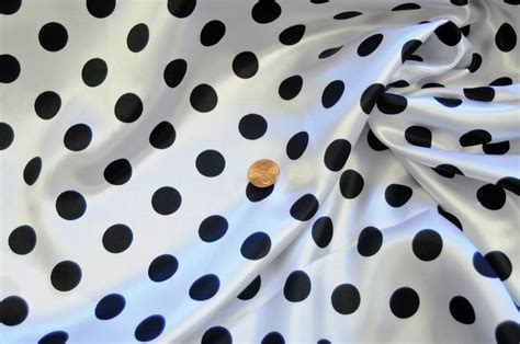 Polka Dot White Black Shiny Satin 100 Polyester Pantie Lingerie Fabric