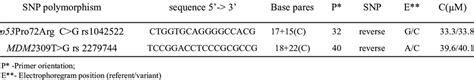 Primers For Single Nucleotide Primer Extension Reaction Download Table