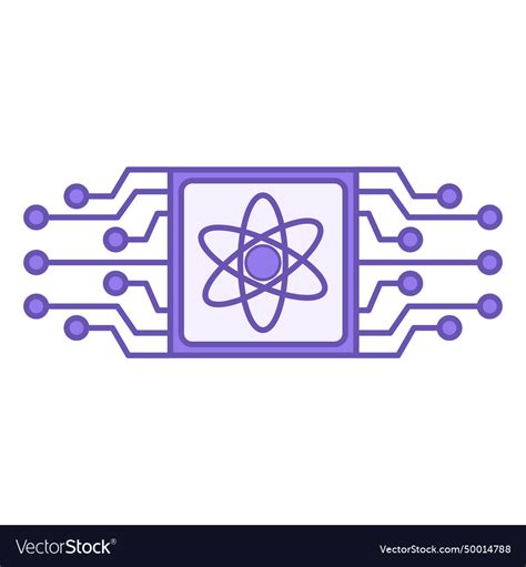 Colored Quantum Computing Icon Royalty Free Vector Image