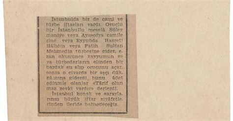 Istanbul Encyclopedia Clipping About Ramadan Month Of Ramazan