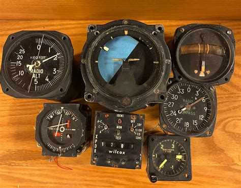 Lot Of 7 Vintage Military Aircraft Gauges Instruments 85 Lbs Of