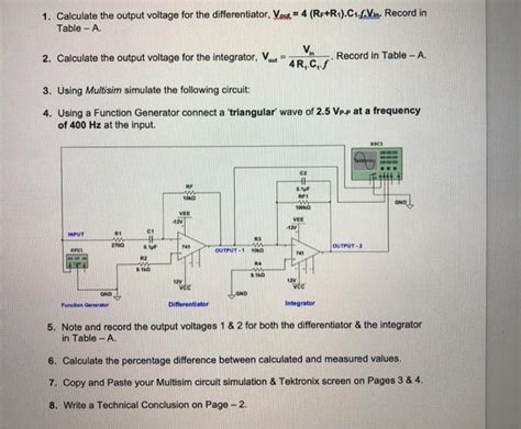 Solved Calculate The Output Voltage For The Differentiator Yout 4 1 Answer Transtutors
