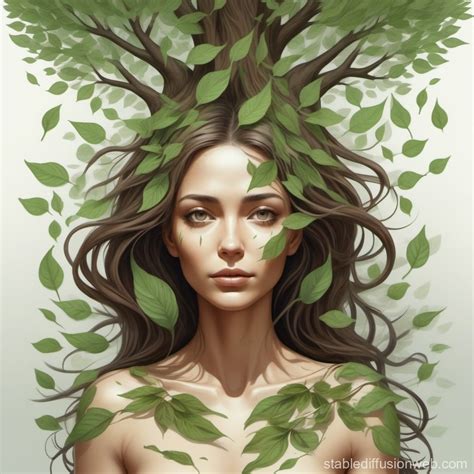 Woman S Transformation Into Tree Illustrated Stable Diffusion Online