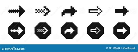 Pixel Arrows Vector Pixelart Arrows 8 Bit Pixel Arrows Vector
