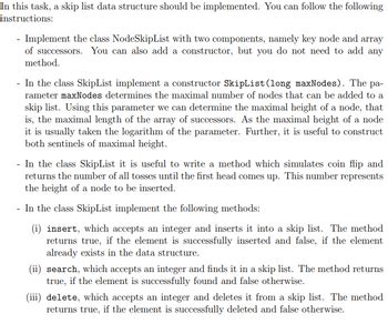 Answered Java In This Task A Skip List Data Bartleby