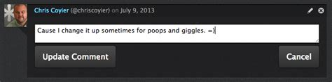 Editing Comments Codepen