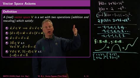 Vector Spaces Linear Algebra B1 Youtube