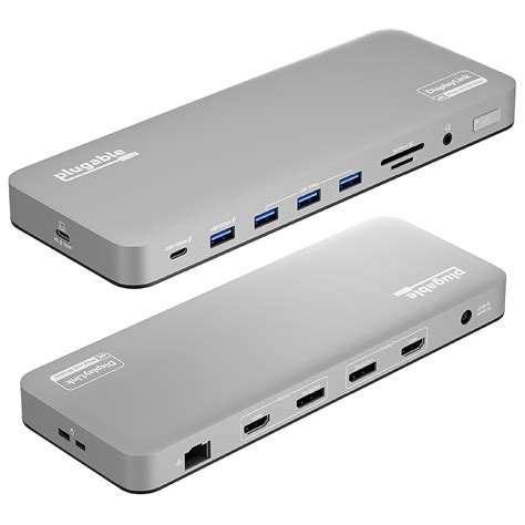 Plugable Usb C Docking Station Dual 4k Displays 100w 2x Hdmi 2x Displayport Ud 6950pdh Image 1