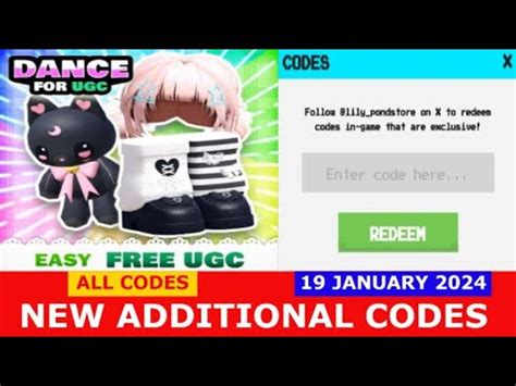 NEW ADDITIONAL CODES Dance For UGC ROBLOX ALL CODES JANUARY 19 2024 YouTube