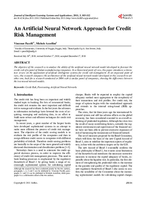 Pdf An Artificial Neural Network Approach For Credit Risk Management