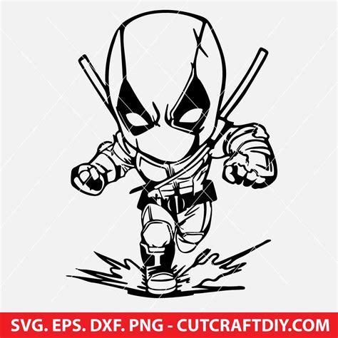 Deadpool Character Svg Png Dxf Eps Cut Files For Cricut