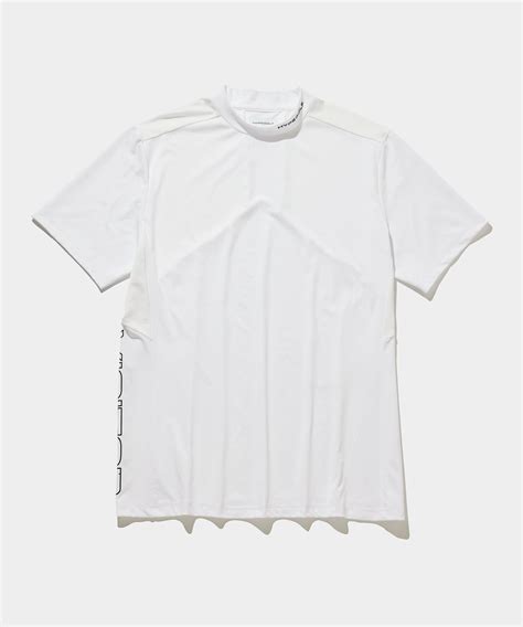 Smooth Mock Neck Top Short Sleeve White Hypegolf Online Store