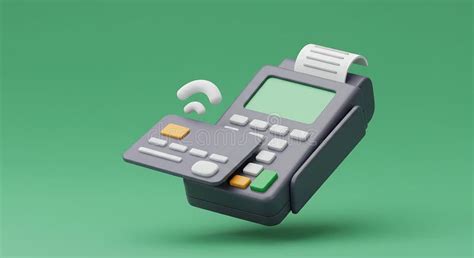 Making A Payment With A Card Reader And Card Over Green Background