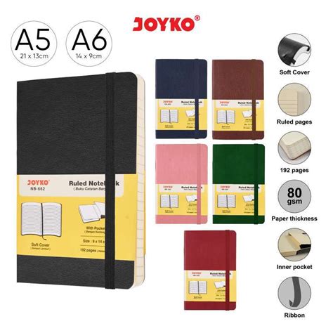 Jual Notebook Buku Tulis Catatan Diary Agenda Joyko Soft Cover A6