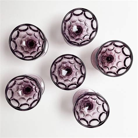 Vintage Drinking Glasses Purple Dot Set Of 6 Patch Nyc