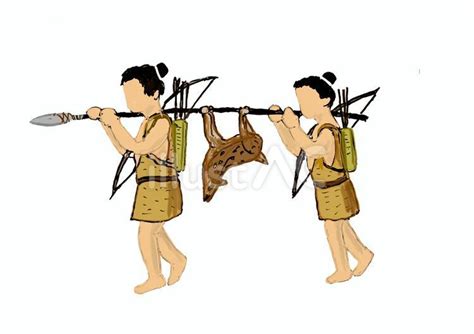 縄文弥生時代の狩りイラスト No 24465928｜無料イラスト・フリー素材なら「イラストac」