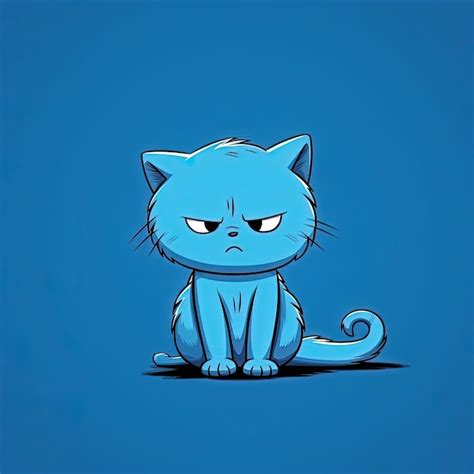 Premium Photo A Cartoon Cat Sitting With Its Head Down In The Style