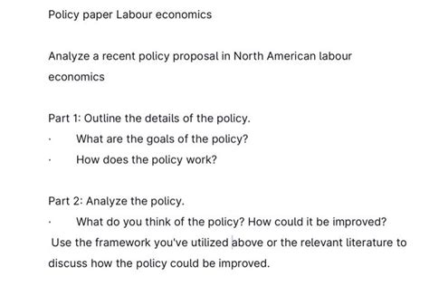 Solved Part Outline The Details Of The Policy What Are Chegg