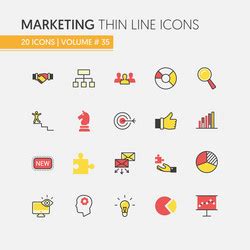 Coding And Programming Line Art Thin Icons Vector Image