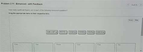 Solved How Many Significant Figures Are In Each Of The
