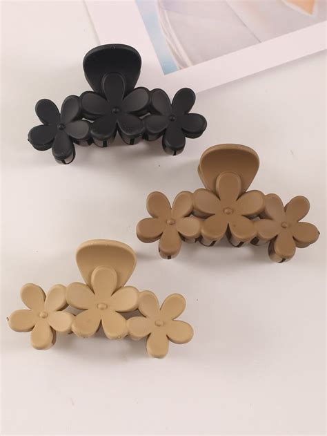 Mujer piezas Garra de pelo con diseño de flor moda Flower decorations Fashion art