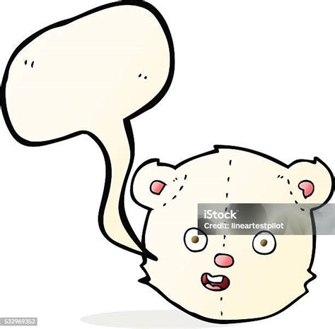 말풍선이 있는 극지 테디 베어 헤드 말풍선을 귀여운에 대한 스톡 벡터 아트 및 기타 이미지 귀여운 그리기 기이함 Istock