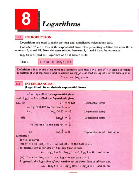 logarithms pdf