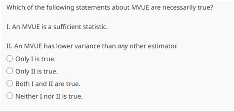 Solved Which Of The Following Statements About Mvue Are
