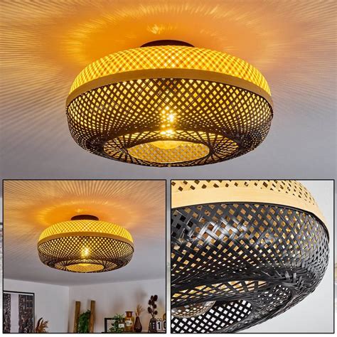 Hofstein Deckenleuchte Castelbellino Deckenlampe Aus Metallbambus In