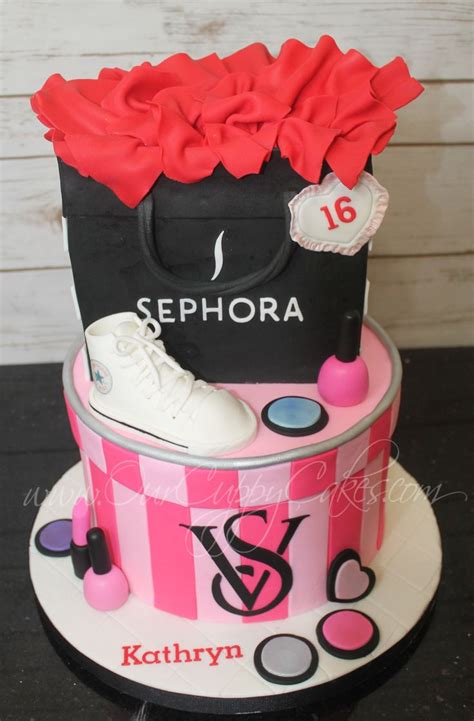 Victoria Secret And Sephora Themed Sweet 16 Cake