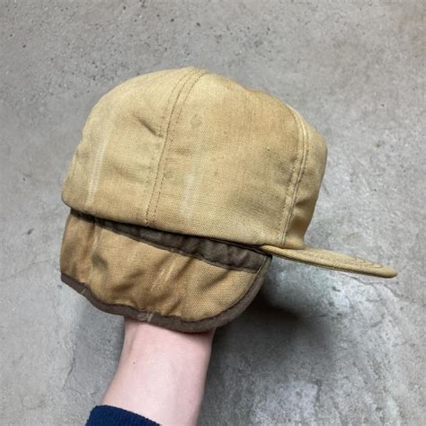 Vintage Carhartt Hat Cap Ear Flaps Large Quilted Depop