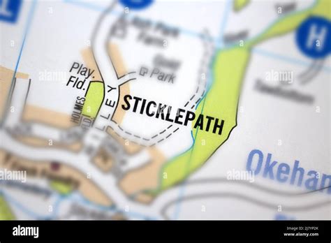Sticklepath Village Devon United Kingdom Colour Atlas Map Town Name