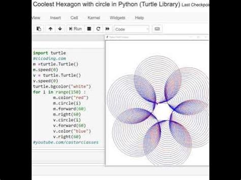 Coolest Hexagon with circle in Python (Turtle Library) - YouTube
