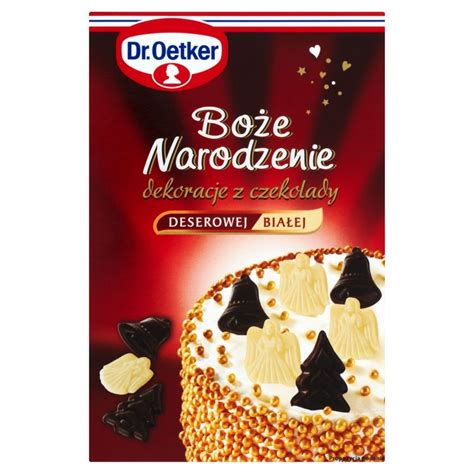 Dr Oetker Boże Narodzenie Dekoracje z czekolady deserowej i białej 25