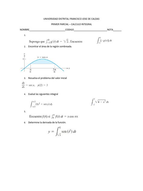 Primer Parcial Calculo Integral 521 Pdf
