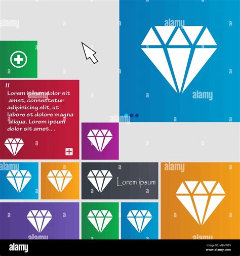 diamond icon sign buttons modern interface website buttons with