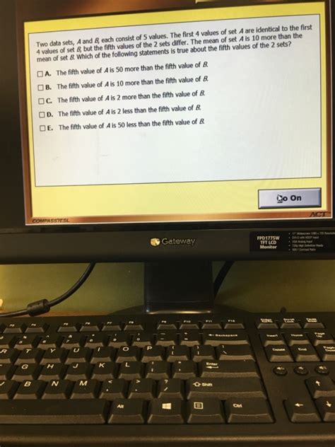 Solved Two Data Sets A And B Each Consist Of Values The Chegg