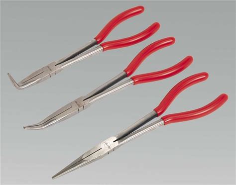 Sealey Ak8568 Needle Nose Pliers Set 3pc 280mm Ccw Tools