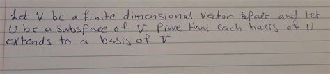 solved let v be a finite dimensional vector spare and let u