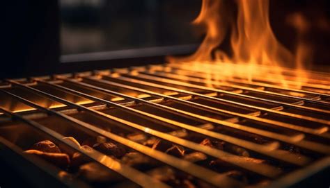 Premium Photo Flame Burning On Grill Heat Igniting Wood Preparing