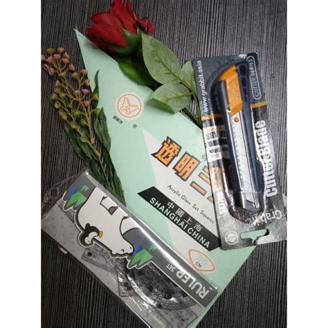 Set Square Cutter Ruler Set Tecnical Drawing 3in1 Baca Description Shopee Malaysia