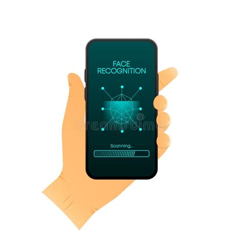 Futuristic Biometric Facial Recognition Technology Concept Black Woman