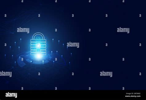 Abstract Technology Cyber Security Privacy Information Network Concept Padlock Protection