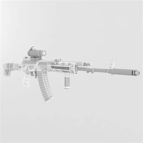 Ak 12 Kalashnikov 3d Modell 15 3ds Fbx Max Obj Unknown Free3d