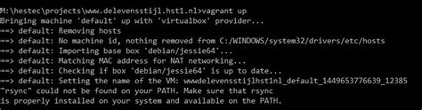 Vagrant With Virtualbox On Windows Rsync Could Not Be Found On